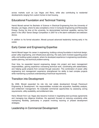 Biography and Professional Career of Hamid Moradi Las Vegas | PDF
