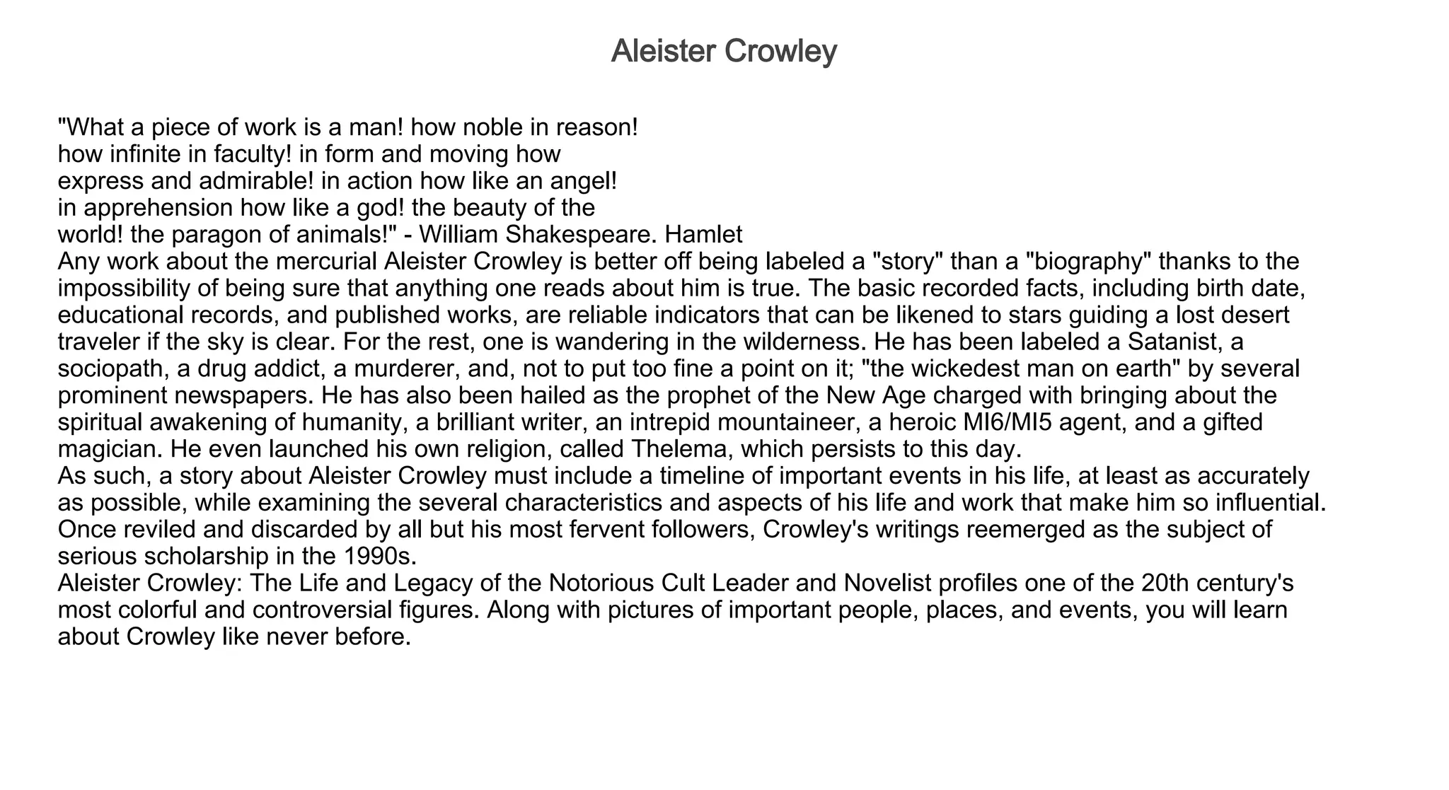 biography audiobooks Aleister Crowley | PDF