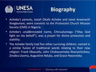 Biography chinua achebe | PPT