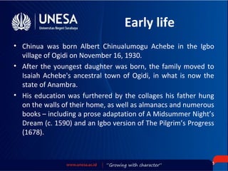 Biography chinua achebe | PPT