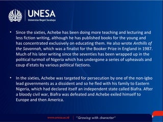 Biography chinua achebe | PPT