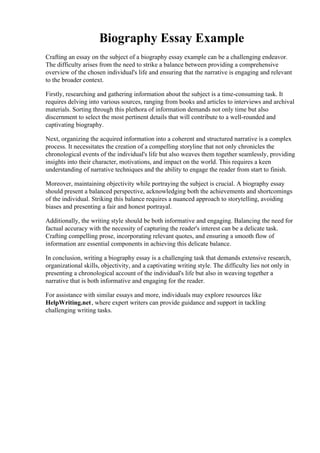 Biography Essay Example. 019 Essay Example Narrative Topics ...