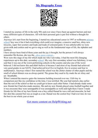 Biography Essays | PDF | Secondary Education | Education