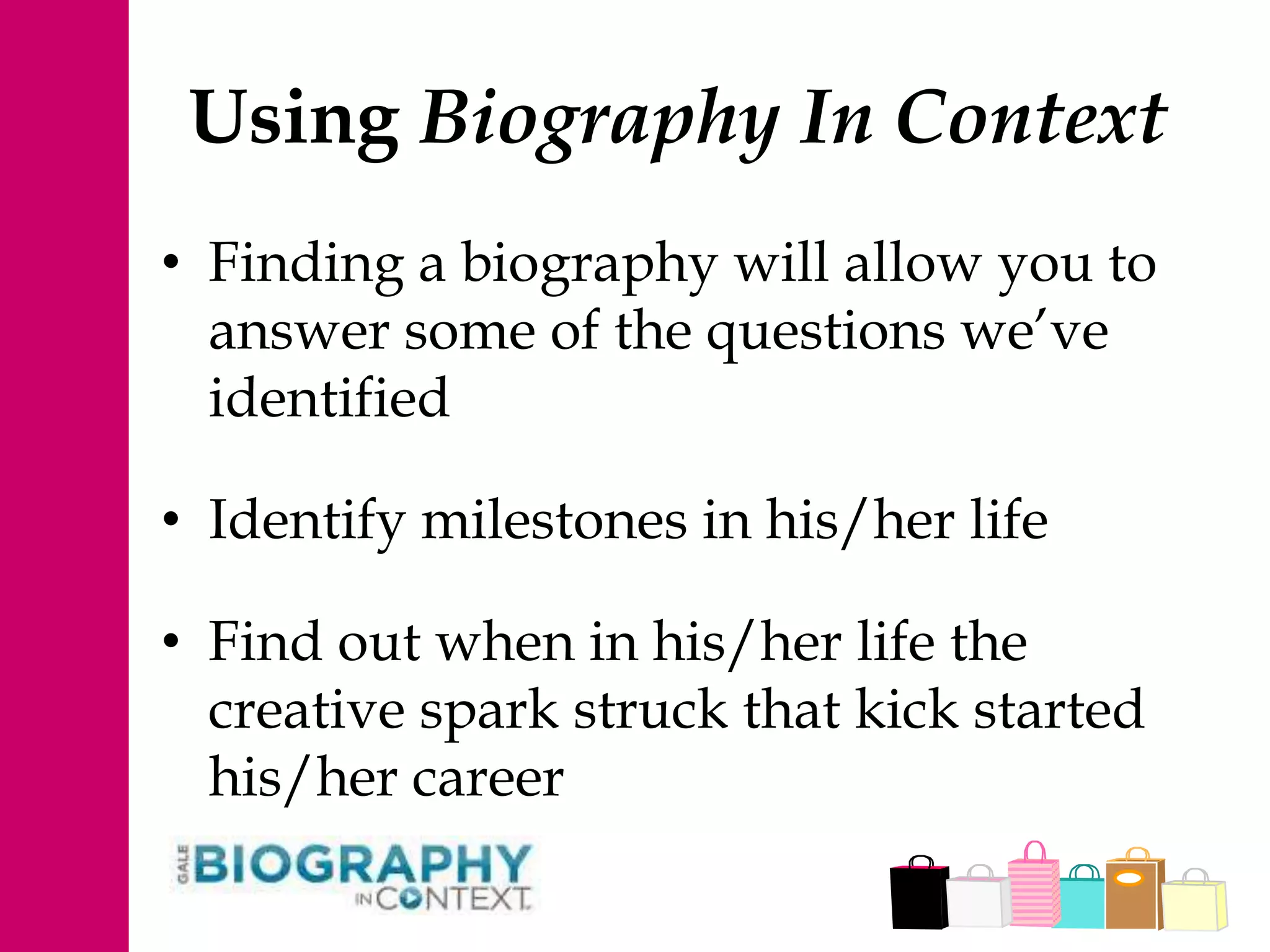 Biography in context guide | PPTX