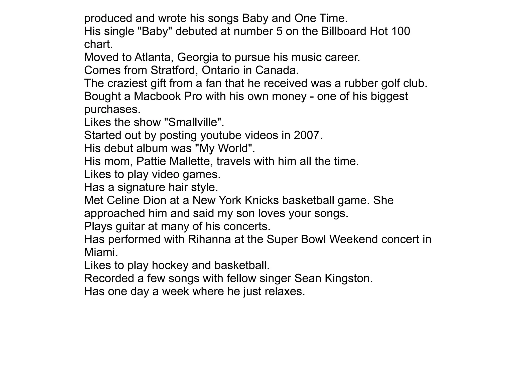Biography justin bieber | ODP