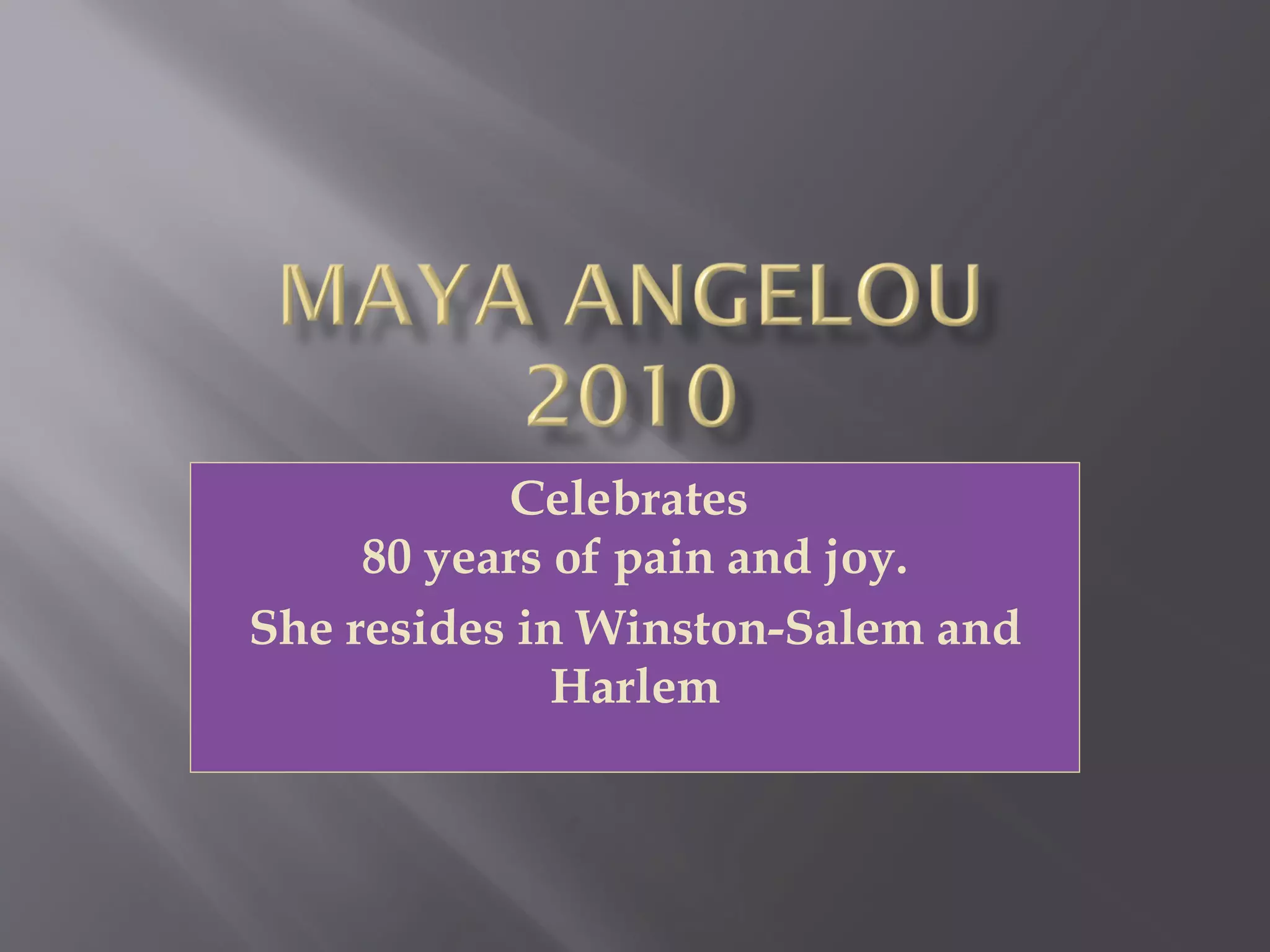 Biography - Maya Angelou | PPT