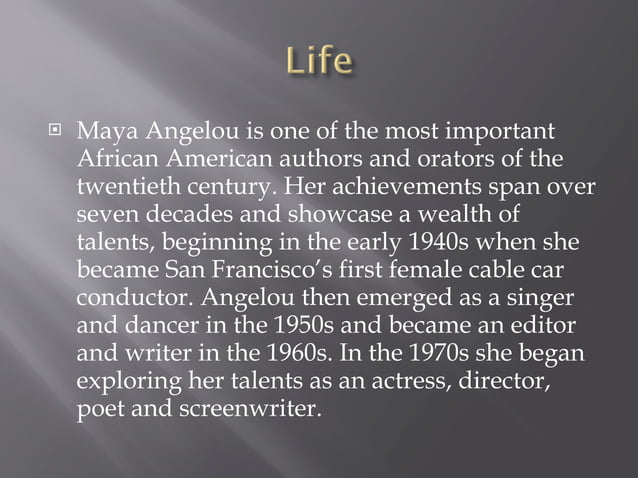 Biography - Maya Angelou | PPT
