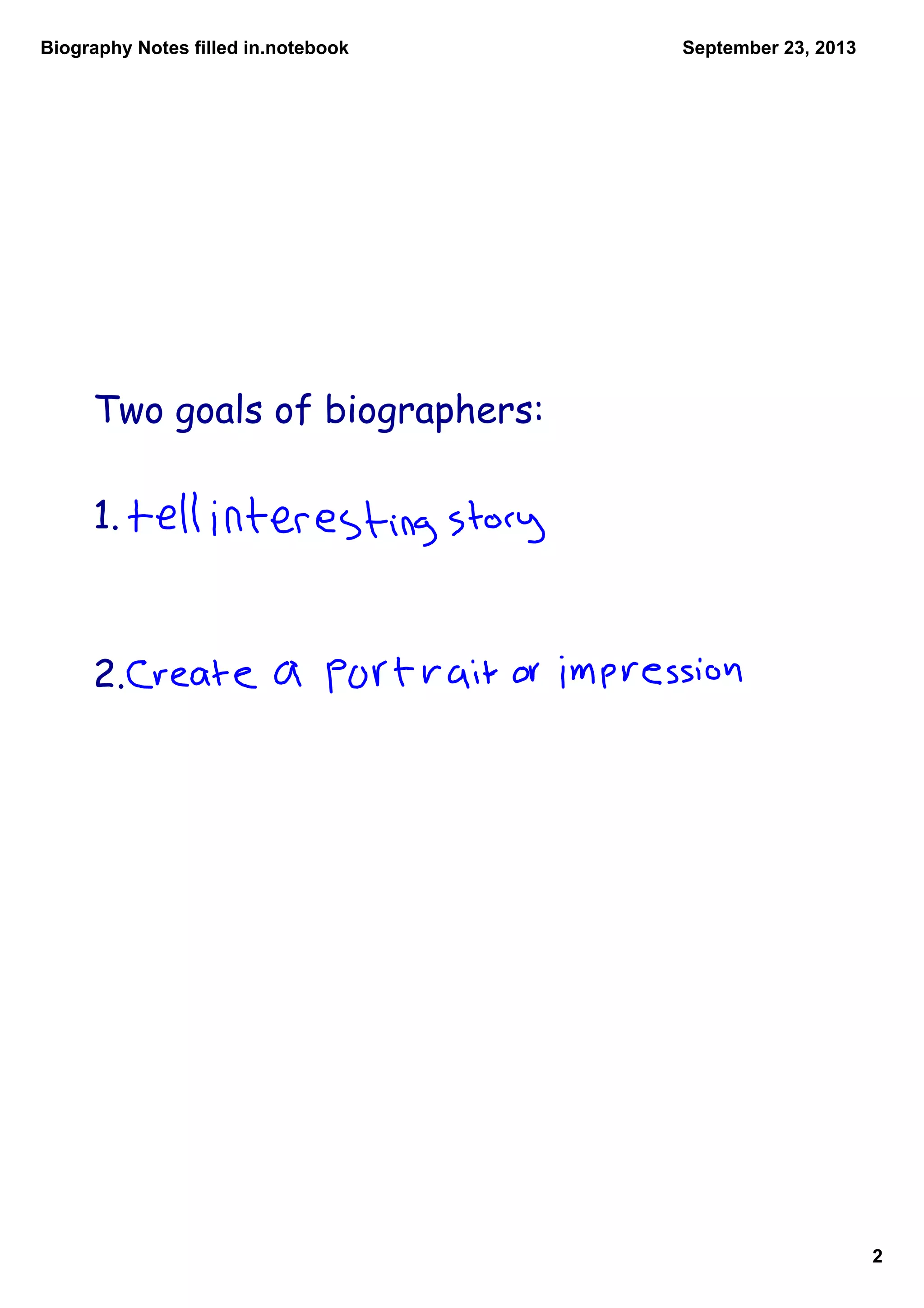 Biography notes | PDF