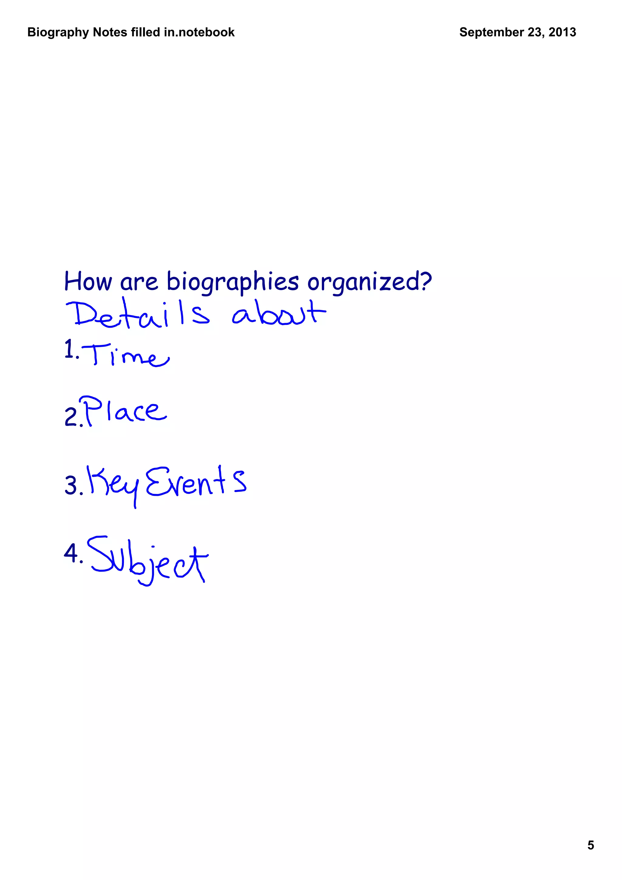 Biography notes | PDF