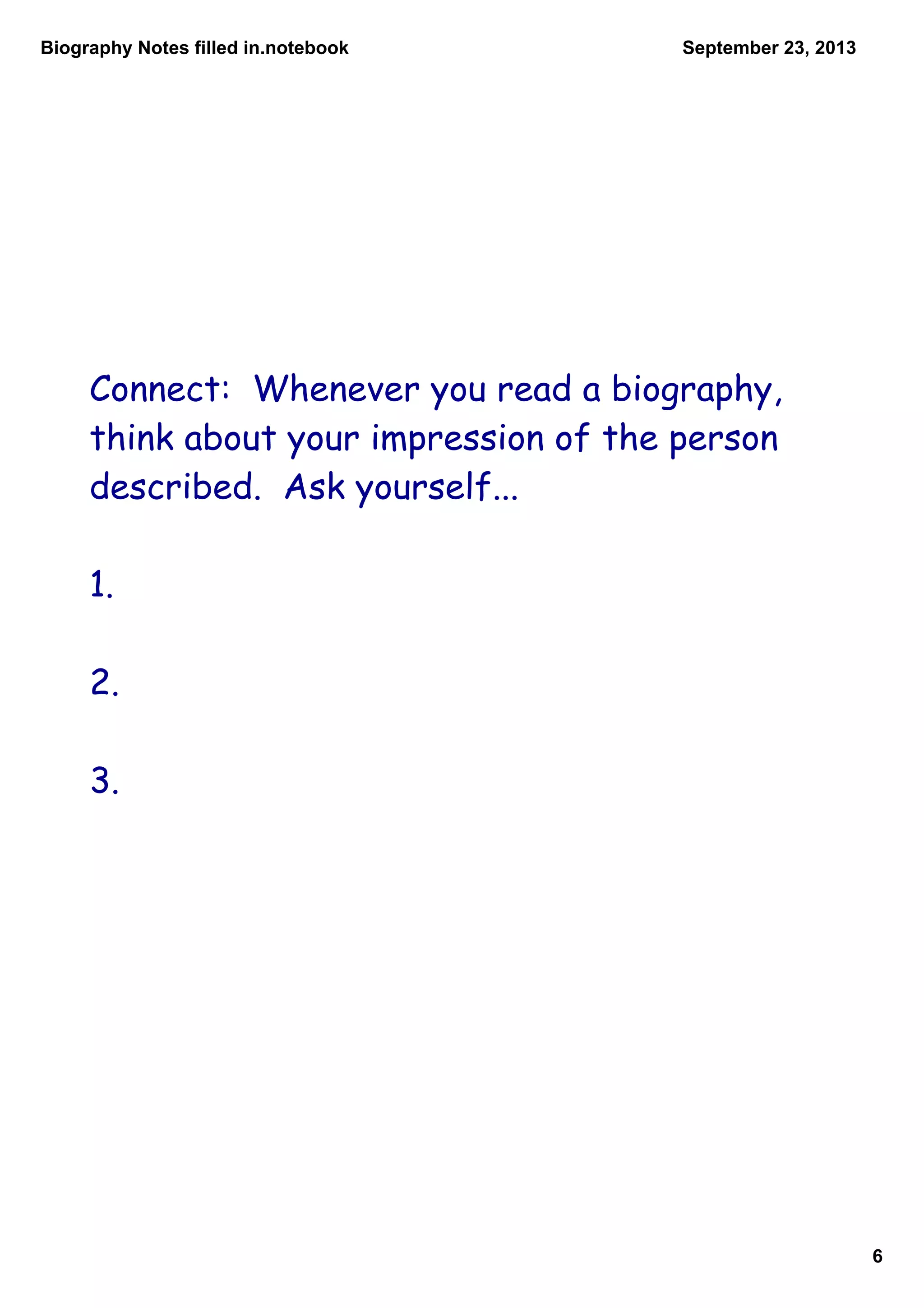 Biography notes | PDF