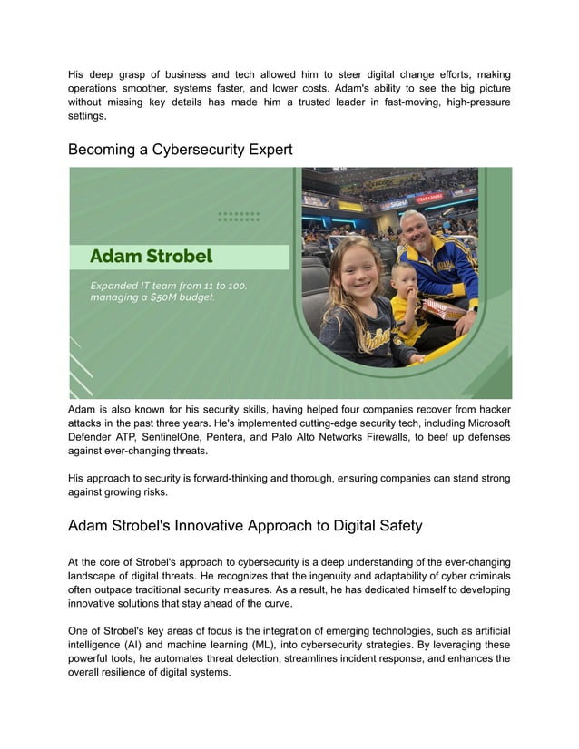 Biography of Adam Strobel | Chief Information Officer - Information ...