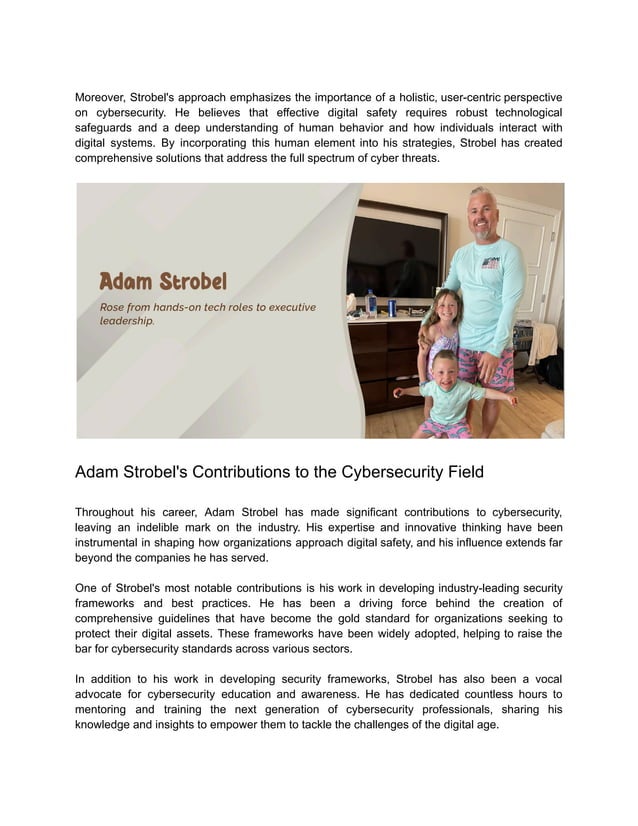 Biography of Adam Strobel | Chief Information Officer - Information ...