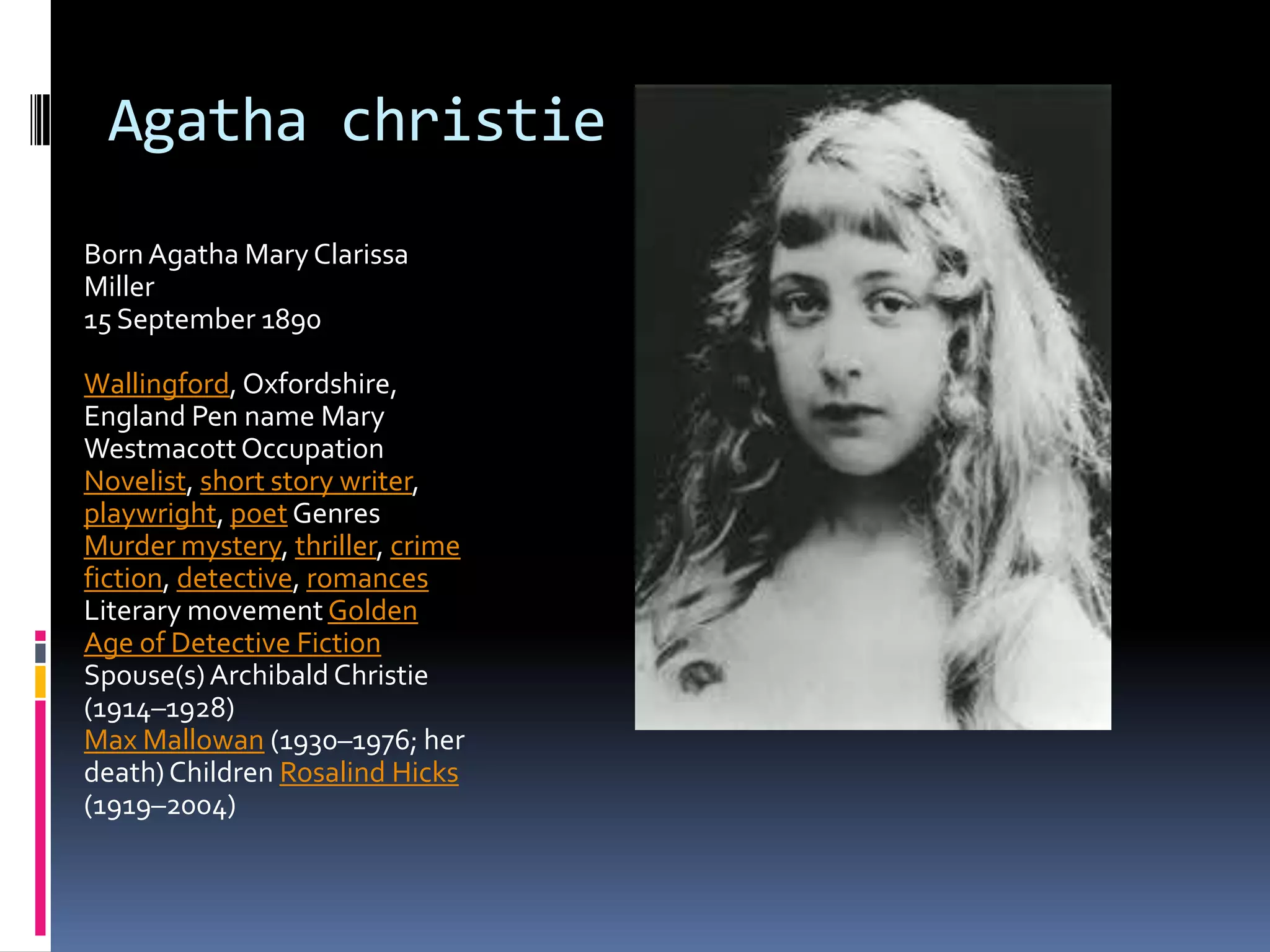 Biography of agatha christie (by endri setiani) | PPTX