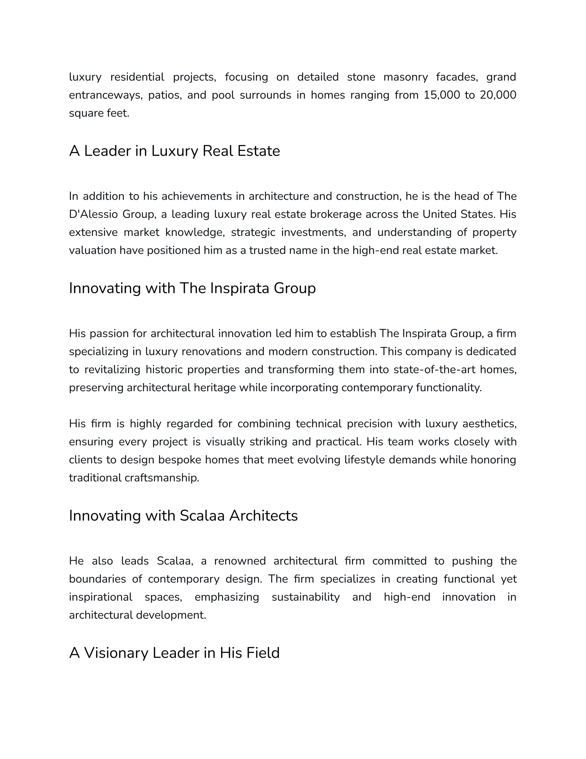 Biography of Andrea D'Alessio | PDF