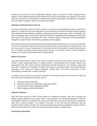 Biography of Argo Navis School| Los Angeles, CA | PDF