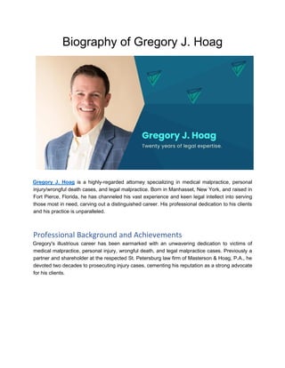 Biography of Gregory J. Hoag | Attorney and Legal | Tampa, Fl | PDF
