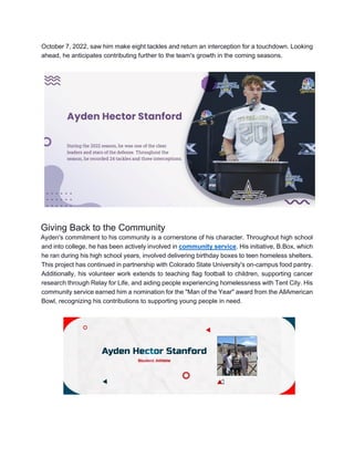 Biography of Ayden Hector Stanford: Leadership in Football and ...