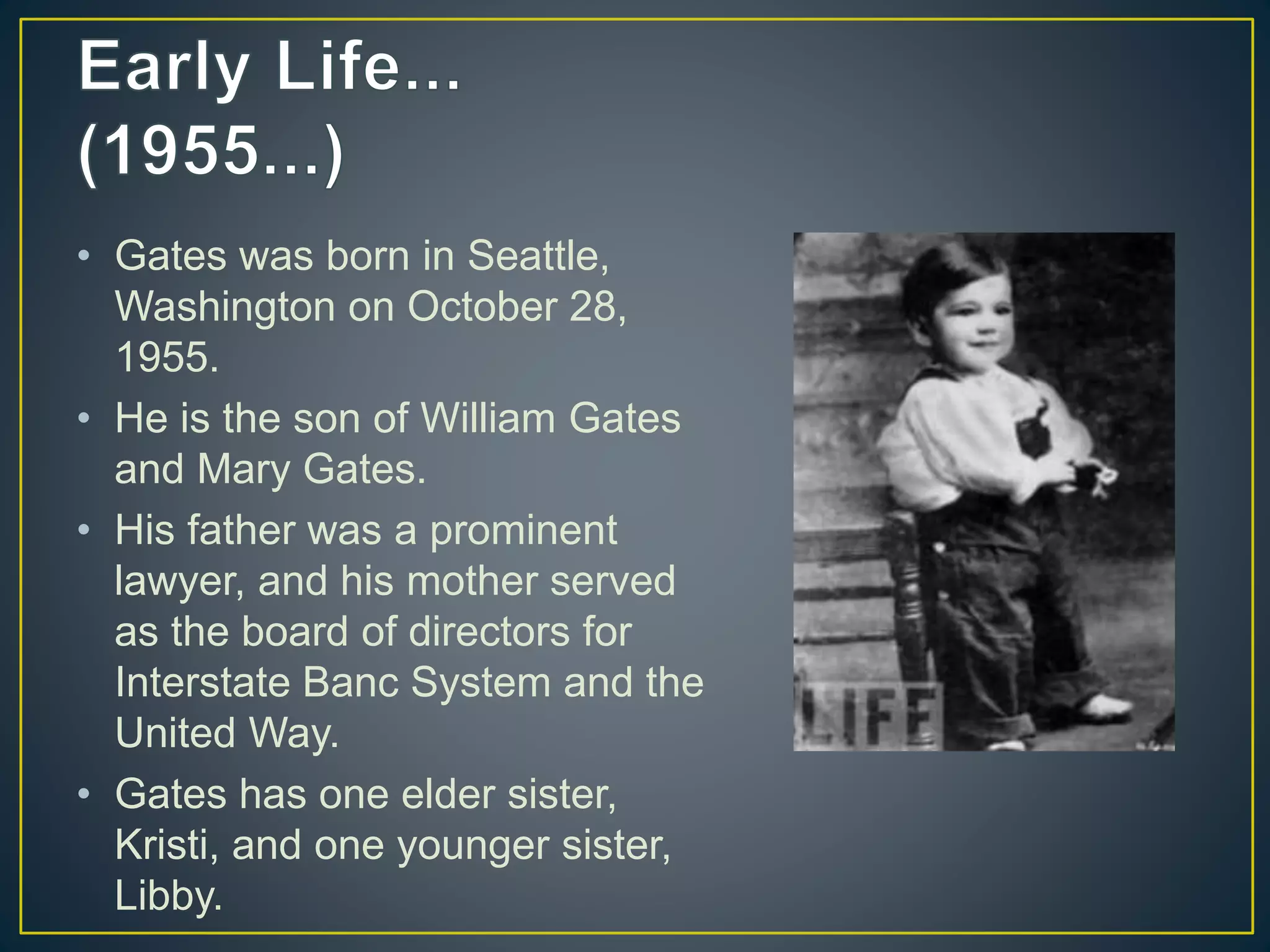 Biography of bill gates | PPTX | Operating Systems | Computer Software ...