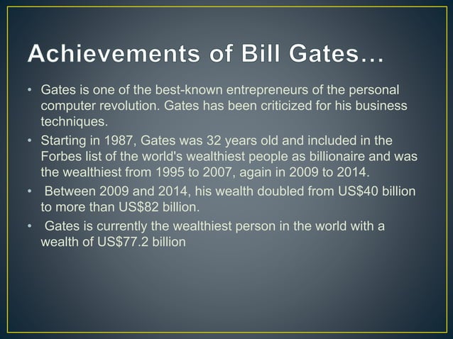 Biography of bill gates | PPTX | Operating Systems | Computer Software ...