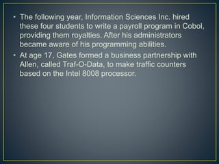 Biography of bill gates | PPTX