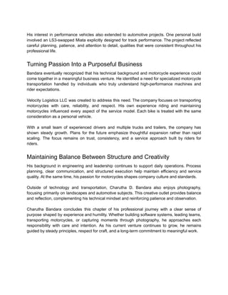 Biography of Charutha Bandara | PDF