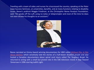 Biography of christopher reeves part ii | PPTX | Death, Injury, or ...