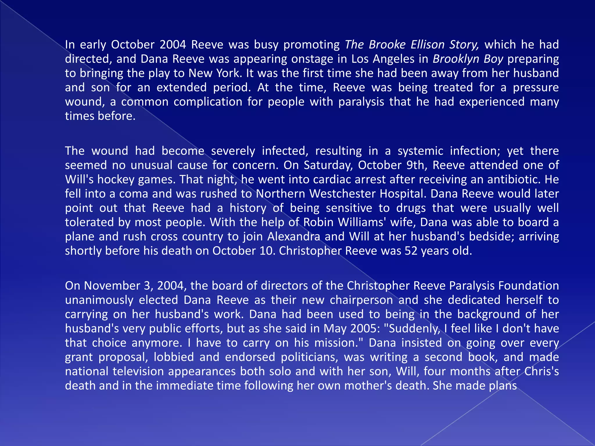 Biography of christopher reeves part ii | PPTX