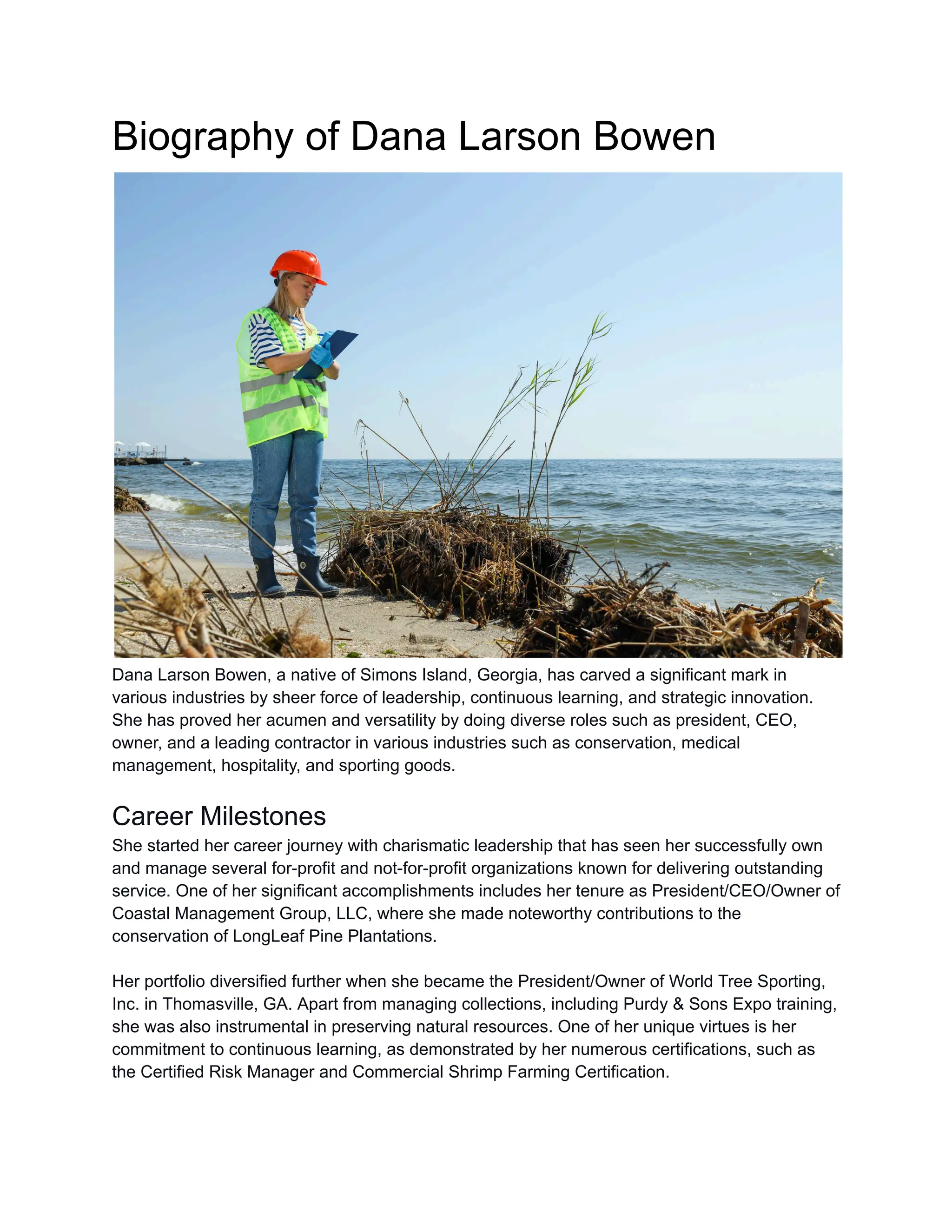 Biography of Dana Larson Bowen. pdffffff | PDF