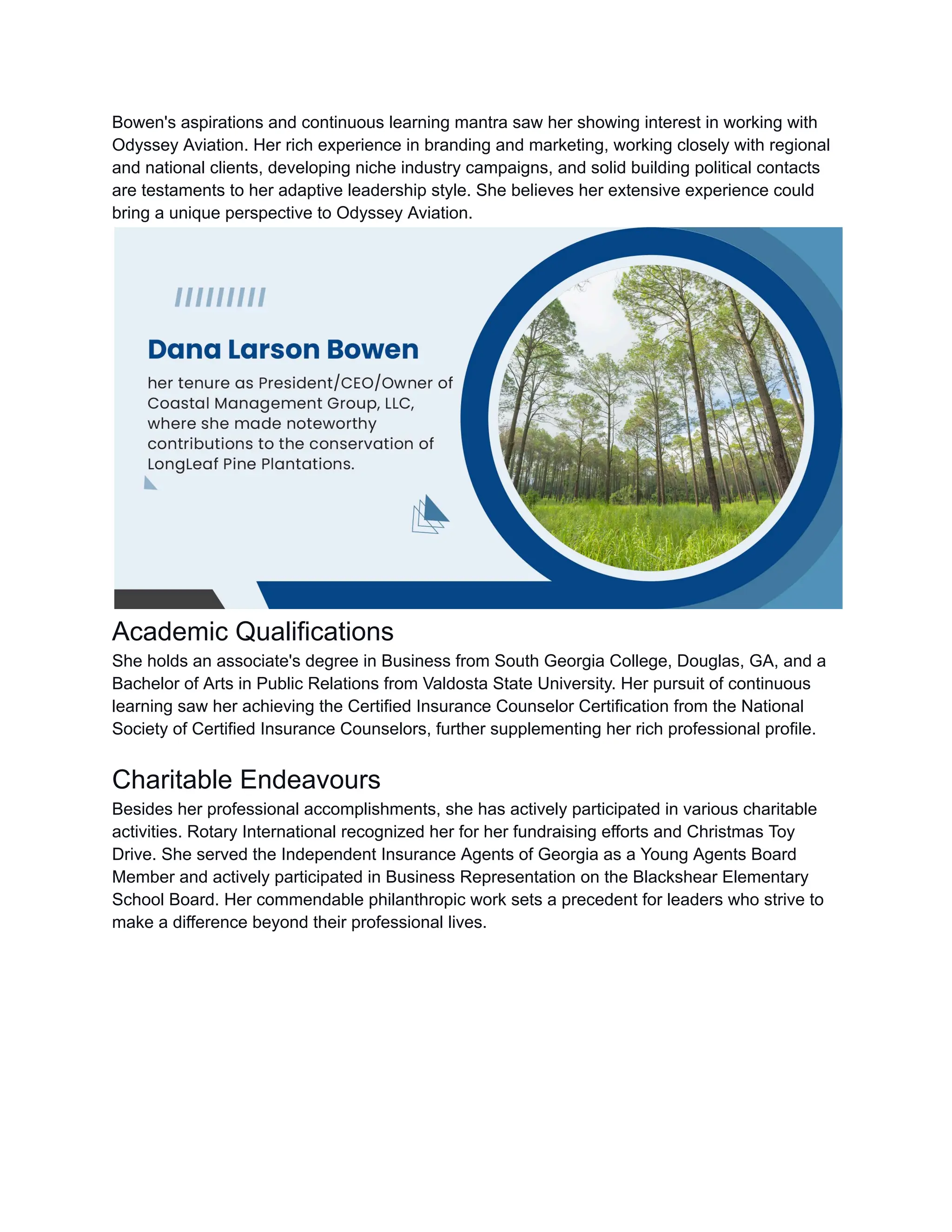 Biography of Dana Larson Bowen. pdffffff | PDF