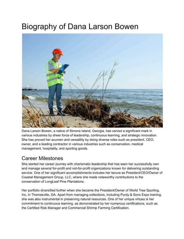 Biography of Dana Larson Bowen. pdffffff | PDF