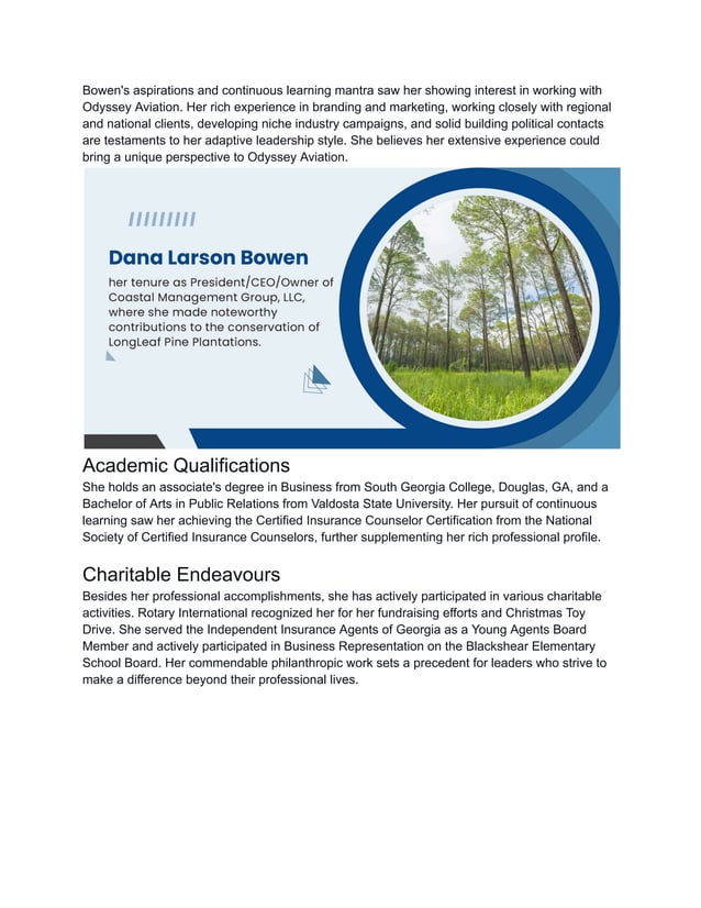 Biography of Dana Larson Bowen. pdffffff | PDF