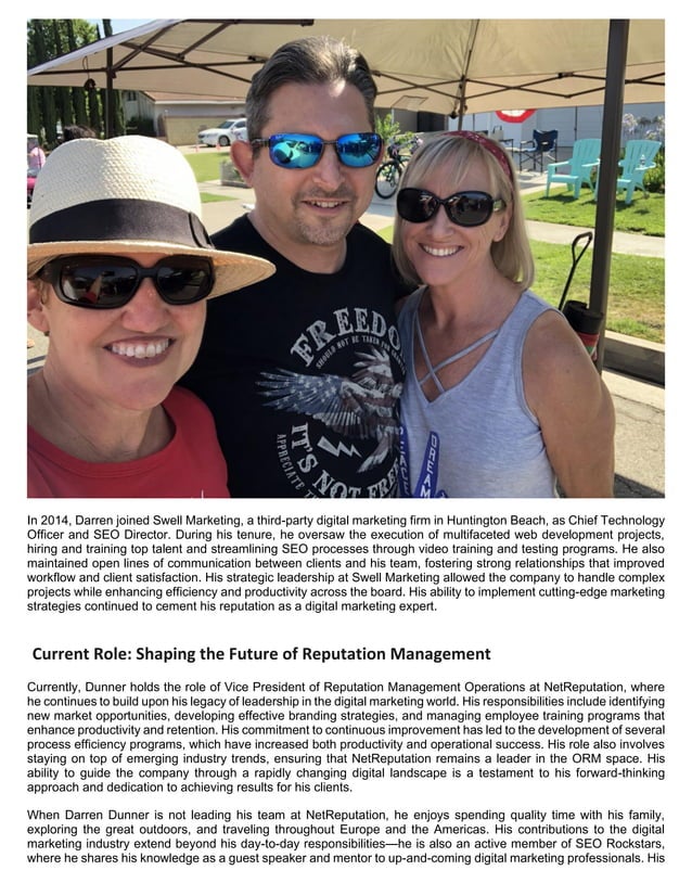 Biography of Darren Dunner | Vice President of Reputation Management ...