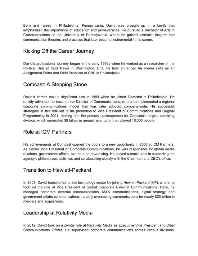 Biography of David Shane | PDF