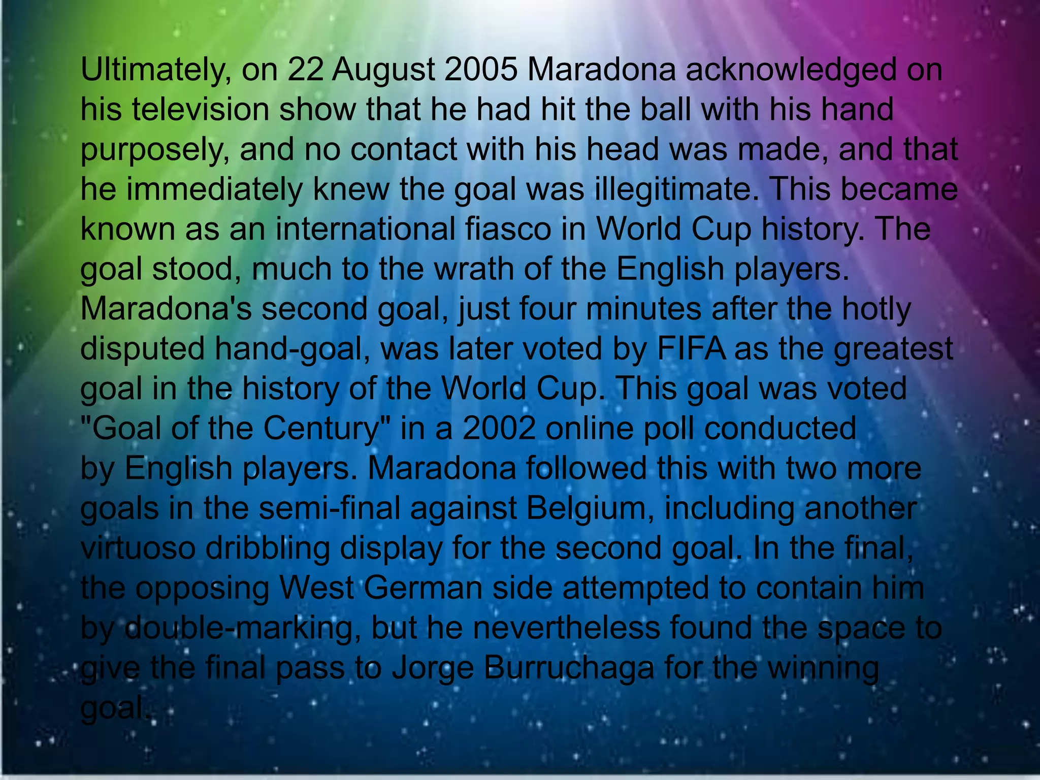 Biography of Diego Maradona | PPT