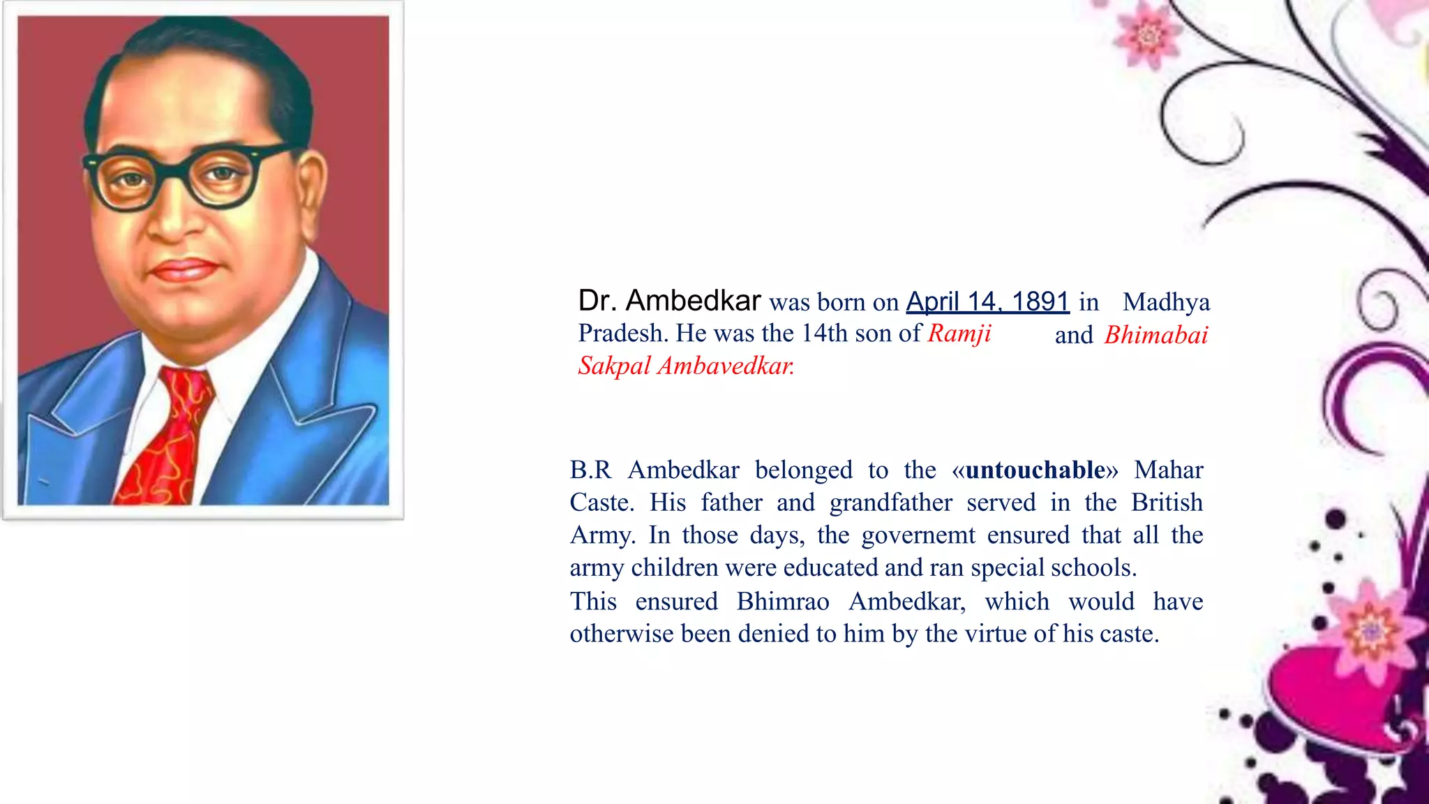 Biography of DR.Br. Ambedkar | PPTX