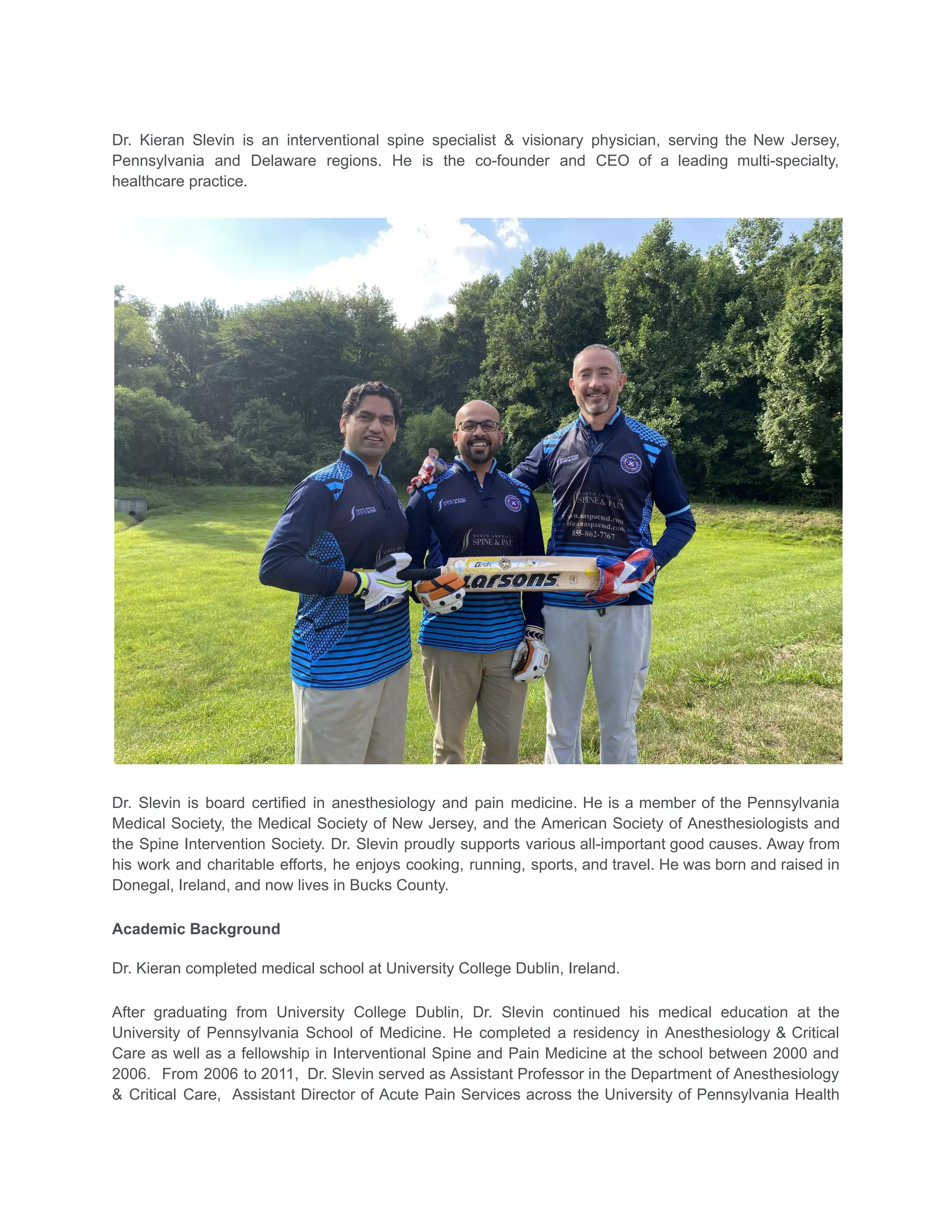 Biography of Dr. Kieran Slevin.pdf