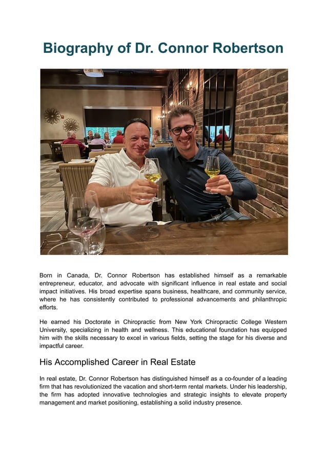 Biography of Dr. Connor Robertson | PDF | Non-Profit Organizations ...
