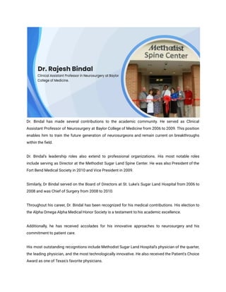 Biography of Dr. Rajesh Bindal | Neurosurgeon | PDF