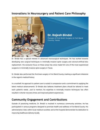 Biography of Dr. Rajesh Bindal | Neurosurgeon | PDF