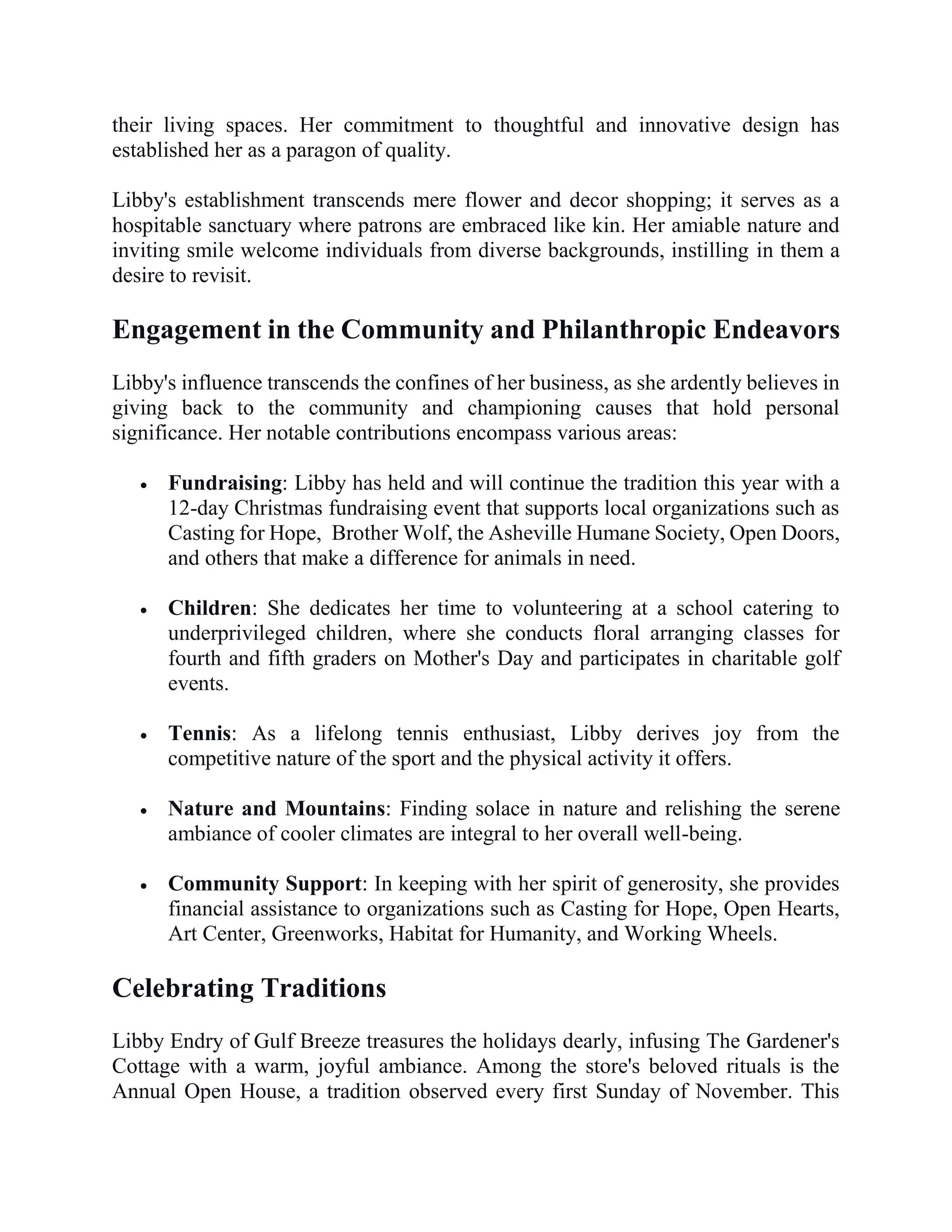 Biography and Career history of Elizabeth Endry | PDF | Flower Shopping ...