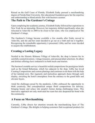 Biography and Career history of Elizabeth Endry | PDF