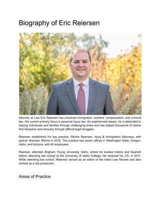 Biography of Eric Reiersen | Attorney | Kennewick, Washington.pdf ...