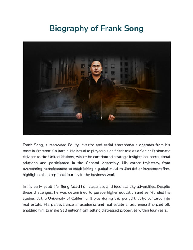 Biography of Frank Song | PDF