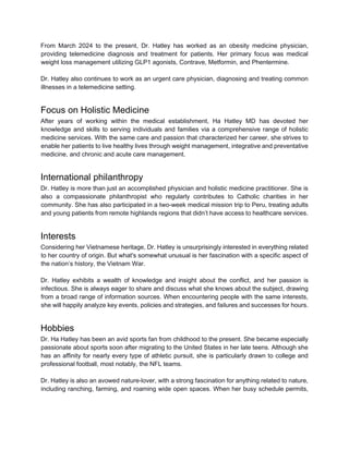 Biography and Professional History of Ha Hatley | PDF