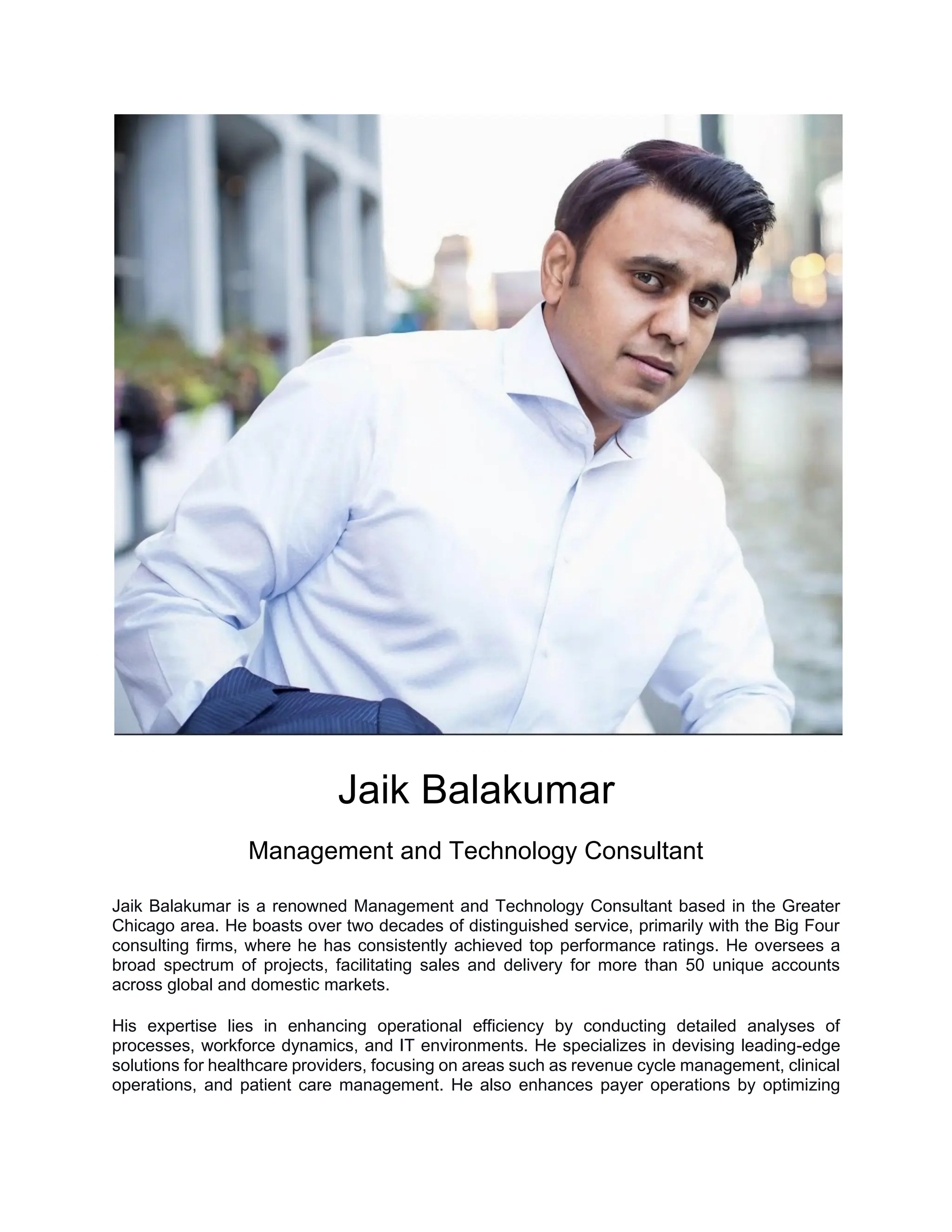 Biography of Jaik Balakumar | PDF