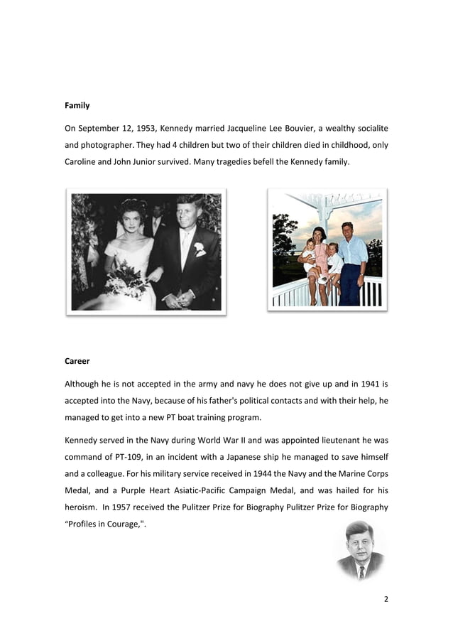 Biography of john f. kennedy | PDF