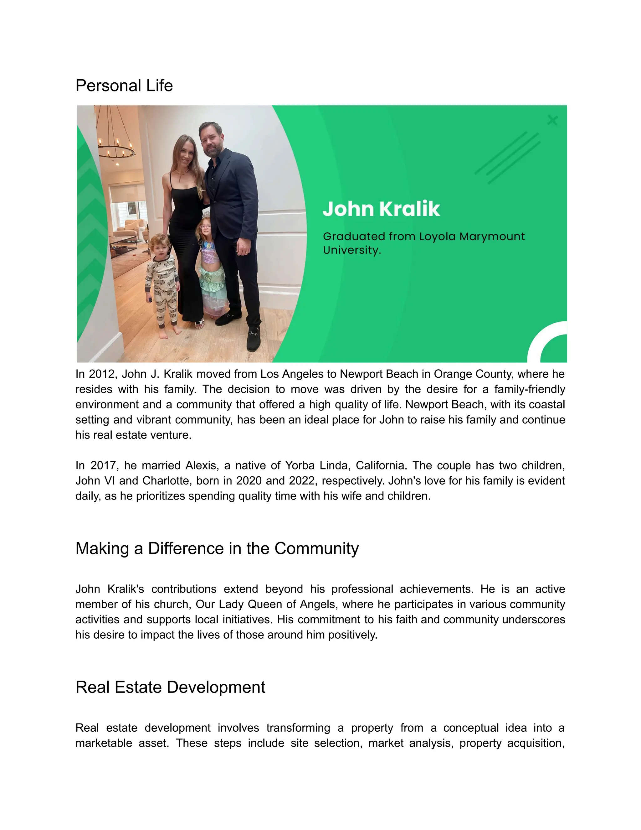 Biography of John Kralik | Real Estate Developer | Newport Beach CA.pdf