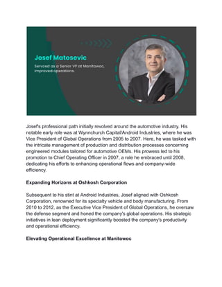 Josef Matosevic Engages in Outdoor Activities and Technological ...