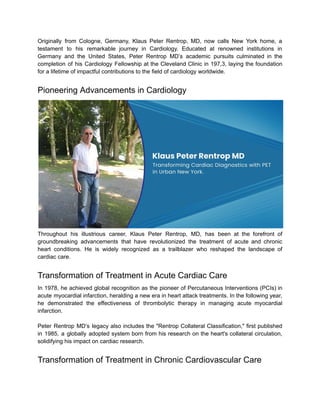 Biography of Klaus Peter Rentrop MD | New York, NY | PDF