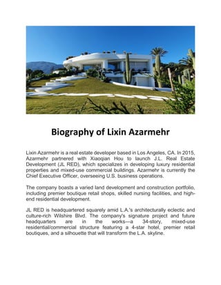 Biography and career about Lixin Azarmehr | PDF